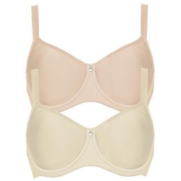 SuSa Damen T-Shirt-BH "2er Pack Spacer BH mit B&uuml;gel Catania", Gr. 95, beige, Obermaterial: 50% Polyamid PA. 30% Polyester PES. 20% Elasthan EL., BHs