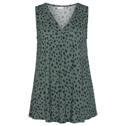 Lascana Damen Tanktop, gr&uuml;n, Gr. 36, bedruckt, Jersey, Obermaterial: 100% Viskose, Tops, mit Alloverprint, Sommertop, &auml;rmellos