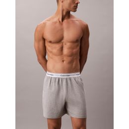 Herren Schlafshorts "SLEEP SHORT", Calvin Klein Underwear, Gr. L, grau, Jersey, Obermaterial: 100% Baumwolle, unifarben, Hosen, Mit elastischem Bund