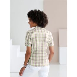 Classic Basics Damen Hemdbluse, gr&uuml;n, Gr. 54, gemustert, kariert, 100% Baumwolle, Blusen