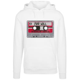 F4NT4STIC Herren Kapuzenpullover "Stranger Things Cassette For Will Netflix", wei&szlig;, Gr. XS, Obermaterial: 65% Baumwolle, 35% Polyester, Pullover,