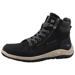 Mustang Shoes Herren Schn&uuml;rboots "Benedetto", Gr. 41, schwarz, Lederimitat, Basic, Schuhe, High Top Sneaker, Schn&uuml;rboots mit Rei&szlig;verschluss