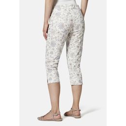 STOOKER WOMEN Damen 7/8-Hose "Tahiti Print Capri Slim Fit", grau, Gr. 44, Twill, 98% Baumwolle, 2% Elasthan, Hosen, Capri Slim Fit Casual Clean Wash