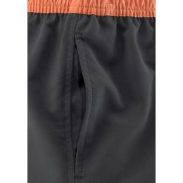 Kangaroos Jungen Badeshorts "Adams Kids", orange, Gr. 110, unifarben mit Farbeinsatz, Microfaser, Polyester, Badehosen, im Colorblocking-Design