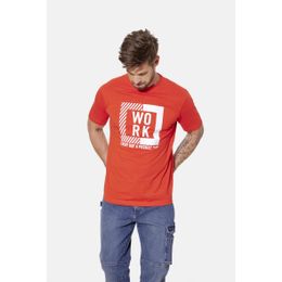 Herren Businessshirt "Workwear T-Shirt mit Logoprint", orange, Gr. XXL, HERO by John Medoox, angeraute Sweatware, 60% Baumwolle, 40% recycled