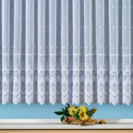 Weckbrodt-Gardinen Gardine WECKBRODT, B:900cm H:160cm, wei&szlig;, Jacquard, Polyester, Wohnzimmer, Gardinen, "London", Jacquard, Allover, Motiv, halbtransparent, Bord&uuml;re,