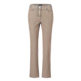 GOLDNER Damen Regular-fit-Jeans "Kurzgr&ouml;&szlig;e Klassische Jeanshose ANNA", beige, Gr. 23, Obermaterial: 78% Baumwolle CO. 20% Polyester PES. 2% Elasthan