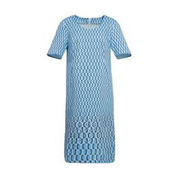 GOLDNER Damen Druckkleid "Kurzgr&ouml;&szlig;e"wei&szlig;, regattablau, Gr. 23, Obermaterial: 97% Baumwolle CO. 3% Elasthan EL., Kleider