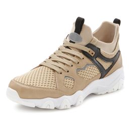 John Devin Damen Sneaker "Schn&uuml;rschuh", Gr. 41, beige, Obermaterial: 80% Lederimitat, 20% Synthetik. Decksohle: 100% Textilmaterial. Futter: 100%