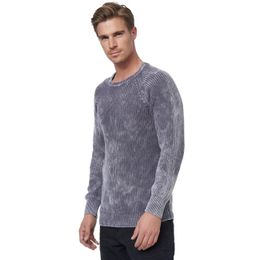 Rusty Neal Damen Strickpullover, grau, Gr. M, unifarben, 50% Polyacryl, 50% Baumwolle, Pullover, im dezenten Batik-Design