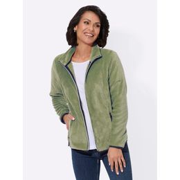 Casual Looks Damen Fleecejacke, gr&uuml;n, Gr. 38, unifarben, 100% Polyester, Jacken