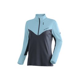 Maier Sports Damen Rollkragenpullover "Evii", blau, Gr. 50, 100% Polyester, Pullover, Damen Midlayer, warmes und schnelltrocknendes Fleece