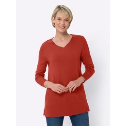 Classic Basics Damen Longpullover "Longpullover", orange, Gr. 52, unifarben, 100% Polyacryl, Pullover