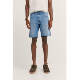 Bugatti Herren Bermudas, blau, Gr. 56, unifarben, 87% Baumwolle, 11% Polyester, 2% Elasthan, Hosen, im Used-Wash-Design