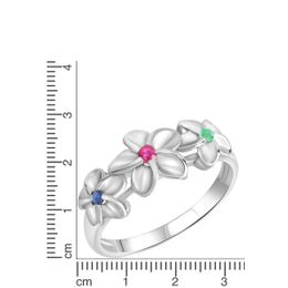 Firetti Damen Fingerring "Schmuck Geschenk Silber 925 Silberring Bl&uuml;ten", 16, Silber 925 (Sterlingsilber), 2,5mm, bunt, Silber 925 (Sterlingsilber),