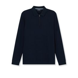 OLYMP Herren Langarm-Poloshirt, blau, Gr. S, Jersey, Obermaterial: 100% Baumwolle, Shirts, unifarben, Polokragen, regular fit, casual