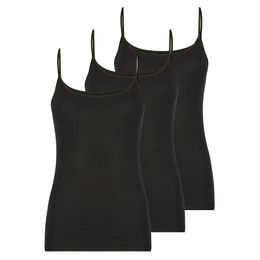 Nina von C. Damen Achseltop "Damen Tr&auml;gerhemd GOTS Fine Cotton", Gr. 44, schwarz, Obermaterial: 100% Baumwolle CO(Bio)., Unterhemden