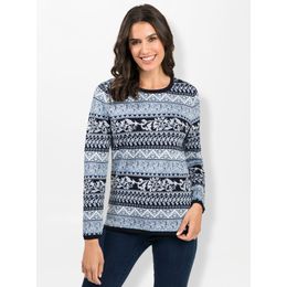 Inspirationen Damen Jacquardpullover "Jacquard-Pullover", bunt, Gr. 36, gemustert, mehrfarbig, 100% Baumwolle, Pullover