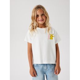 name it M&auml;dchen T-Shirt "NKFDYPPI POKEMON SS RLX TOP NOOS SKY", wei&szlig;, Gr. 146, bedruckt, Jersey, Obermaterial: 100% Baumwolle, Shirts, mit tollem