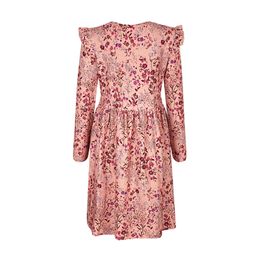 happy girls M&auml;dchen Jerseykleid, rosa, Gr. 98, bedruckt, Jersey, Obermaterial: 95% Baumwolle, 5% Elasthan, Kleider, mit R&uuml;schendetail an den Schultern