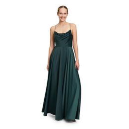 Vera Mont Damen Abendkleid "Damen Abendkleid mit Wasserfallausschnitt", grün, Gr. 38, Satin, Obermaterial: 97% Polyester, 3% Elasthan. Futter: 100%