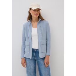 Cecil Damen Cardigan, blau, Gr. XXL, unifarben, Web, 77% Baumwolle, 20% Polyester, 3% Elasthan, Strickjacken, aus Baumwolle mit Stretchanteil