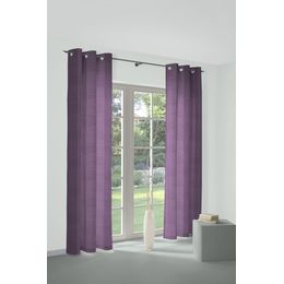 Vorhang WIRTH, B:132cm H:175cm, lila, Jacquard, Polyacryl, Polyester, Wohnzimmer, Gardinen, "Niederau"