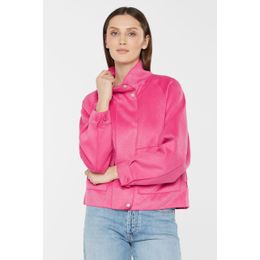 Damen Kurzjacke, rosa, Gr. ML, SENSES.THE LABEL, unifarben, Web, Material: 70% Polyester, 30% Wolle, Jacken, mit verstellbaren Druckknopfriegeln am