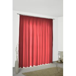 Vorhang WIRTH, B:132cm H:220cm, rot, Jacquard, Polyester, Wohnzimmer, Gardinen, "Felsted"