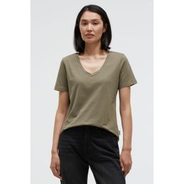 Damen V-Shirt, gr&uuml;n, Gr. M, SENSES.THE LABEL, unifarben, Material: 100% Baumwolle, Shirts, aus Baumwolle