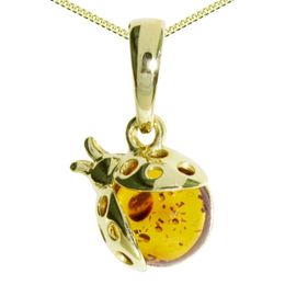 OSTSEE-SCHMUCK Damen Kette mit Anh&auml;nger "OSTSEE-SCHMUCK Kette mit Anh&auml;nger Marienk&auml;fer", 42cm, Silber 925 (Sterlingsilber), L: 40, gold, Silber 925