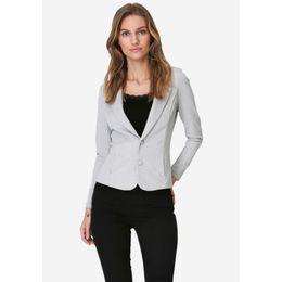 soyaconcept Damen Kurzblazer "SC-DANIELA 1", grau, Gr. M, gepflegt, unifarben, Web, Obermaterial: 73% Polyester, 24% Viskose, 3% Elasthan, Blazer,