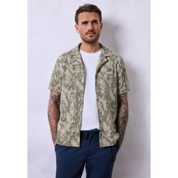 Street One MEN Herren Kurzarmhemd, beige, Gr. XXL, bedruckt, Web, 96% Baumwolle, 4% Elasthan, Hemden, mit Kragen