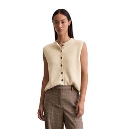 Marc O'Polo MARC O'POLO Damen Strickweste "aus Boucl&eacute;-Garn", beige, Gr. M, unifarben, Obermaterial: 50% Baumwolle, 35% Lama, 15% Polyamid, Westen