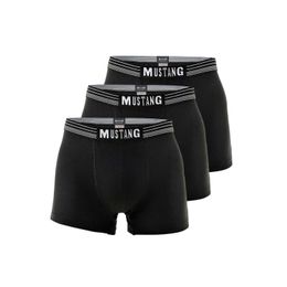 Mustang Herren Boxershorts "Boxershort Retroshorts True Denim 3er Pack 3er Pack", Gr. M, schwarz, Obermaterial: 95% Baumwolle CO. 5% Elasthan EL.,