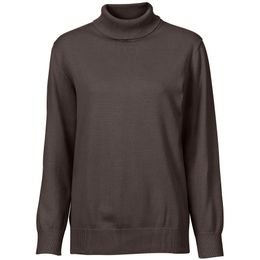Casual Looks Damen Rollkragenpullover "Pullover", braun, Gr. 36, unifarben, 100% Baumwolle, Pullover