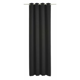 Vorhang WIRTH, B:145cm H:255cm, schwarz, Polyester, Wohnzimmer, Gardinen, "Dim out"