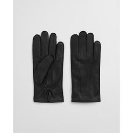 Gant Herren Lederhandschuhe "CASHMERE LINED LEATHER GLOVES", schwarz, Gr. S, unifarben, Web, Ziegenleder, Handschuhe, Handschuhpaar
