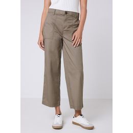 Damen Cargohose, beige, Gr. 36, STREET ONE STUDIO, unifarben, Web, 98% Baumwolle, 2% Elasthan, Hosen, aus Baumwolle mit Stretchanteil