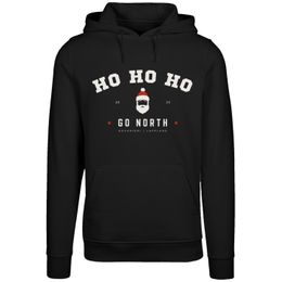 F4NT4STIC Damen Kapuzenpullover "Ho Ho Ho Santa Weihnachten", schwarz, Gr. M, Obermaterial: 65% Baumwolle, 35% Polyester, Pullover, Weihnachten,