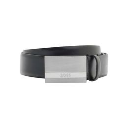 BOSS Herren Koppelg&uuml;rtel, schwarz, Gr. 95, Leder, G&uuml;rtel, mit Logo-Koppelschliesse