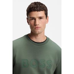BOSS Green Herren Sweatshirt "Salbo", gr&uuml;n, Gr. M, unifarben, Sweatware, Obermaterial: 95% Baumwolle, 5% Elasthan, Sweatshirts, mit Logodruck