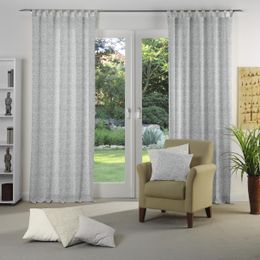 Vorhang WIRTH, B:132cm H:145cm, blau, Jacquard, Baumwolle, Polyester, Wohnzimmer, Gardinen, "Gospic"