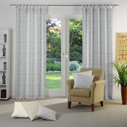 Vorhang WIRTH, B:132cm H:145cm, blau, Jacquard, Baumwolle, Polyester, Wohnzimmer, Gardinen, "Gospic"