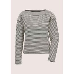 Madeleine Mode MADELEINE Damen Langarmshirt "Sweatshirt Ringel-Shirt", schwarz, Gr. 48, Obermaterial: 49% Baumwolle CO. 31% Polyester PES. 17% Viskose CV. 3%