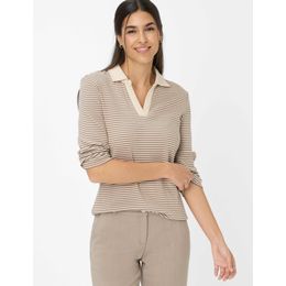 Brax Damen Poloshirt "Style CLEO M", beige, Gr. 38, 80% Baumwolle, 14% Polyester, 6% Elasthan, Shirts