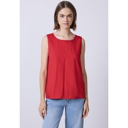 Damen Blusentop, rot, Gr. 36, STREET ONE STUDIO, unifarben, Stoff, 100% Viskose, Blusen, aus softer Viskose
