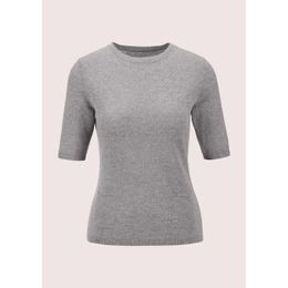Madeleine Mode MADELEINE Damen Longpullover "Kaschmirpullover Feinstrickpullover mit Kaschmiranteil", grau, Gr. 44, Obermaterial: 90% Schurwolle WV. 10% Kaschmir