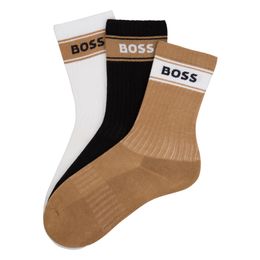 BOSS Herren Freizeitsocken "3P QS Rib Stripe CC", Gr. 43open miscellaneous 960, Baumwollmischung, gemustert, Socken, Neuheit