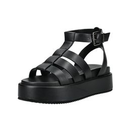 Buffalo Damen Plateausandaletten "Buffalo Sandalen Lederimitat", Gr. 41, schwarz, Lederimitat, Schuhe